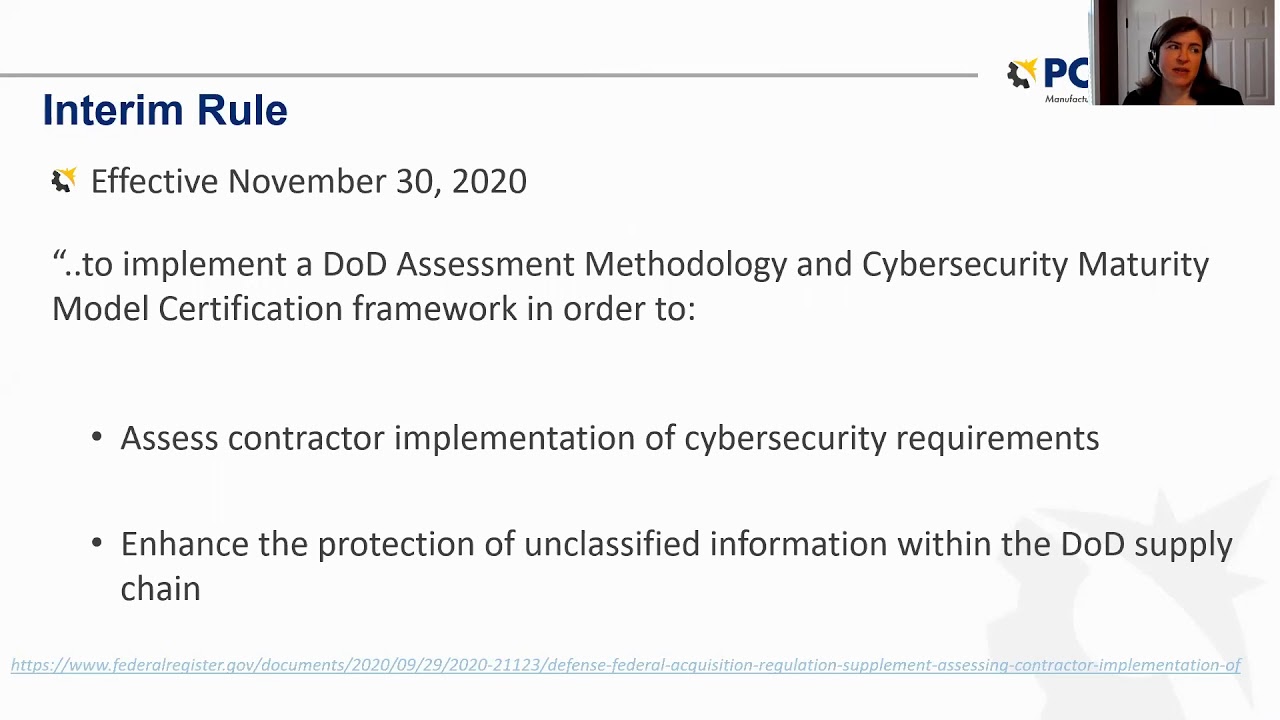 WEBINAR - New DFARS Interim Rule for DoD Assessments & CMMC